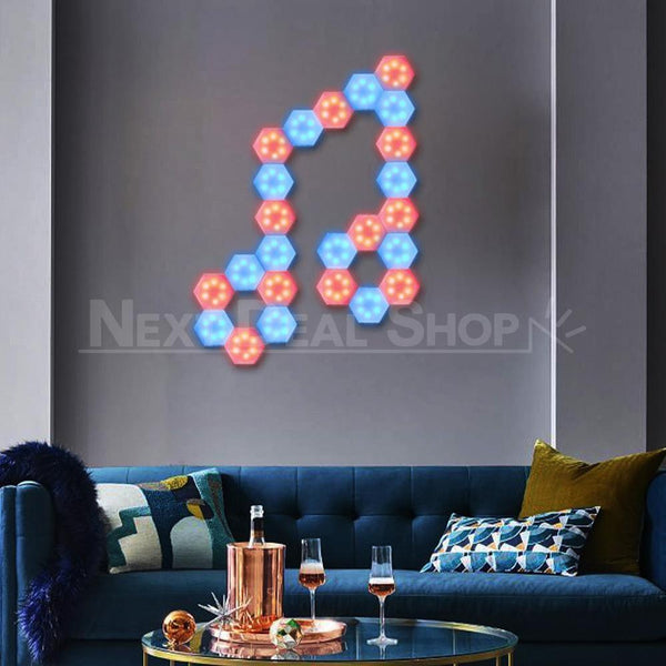 Wireless LED Smart-Tap Hexagon Light Set with Remote Control ...